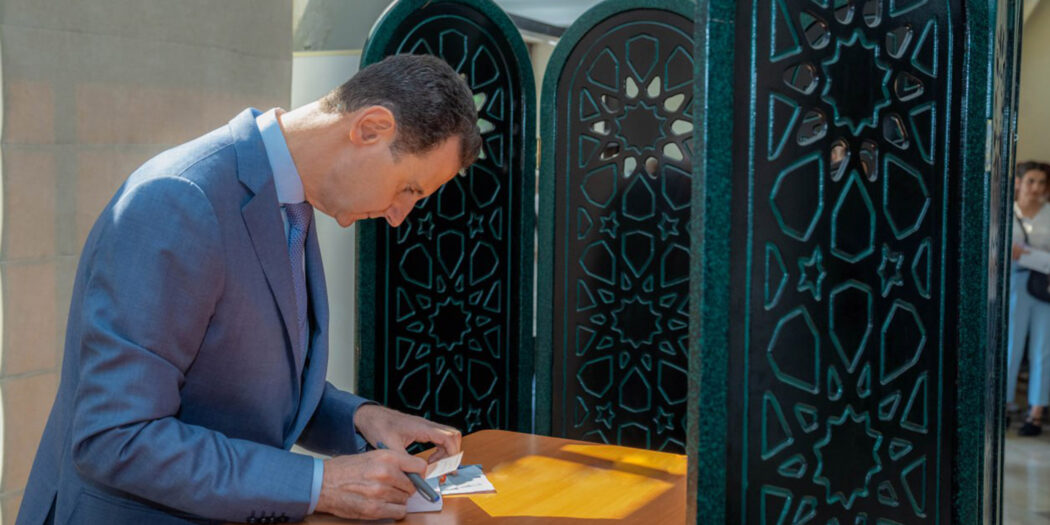 President al-Assad cast his vote to the People’s Assembly elections at ...